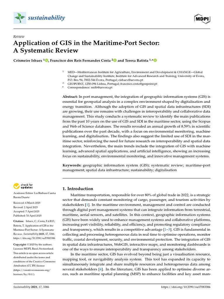 Application of GIS in the Maritime-Port Sector, A Systematic Review ...