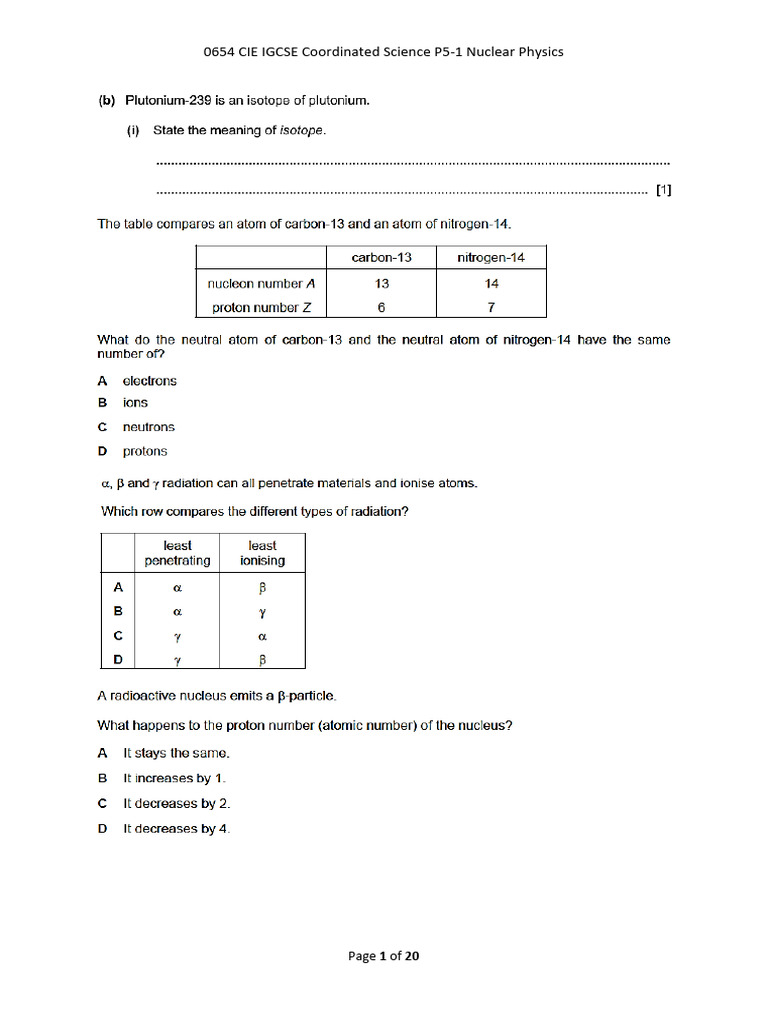 P5 - 1 Atomic Physics QP | PDF