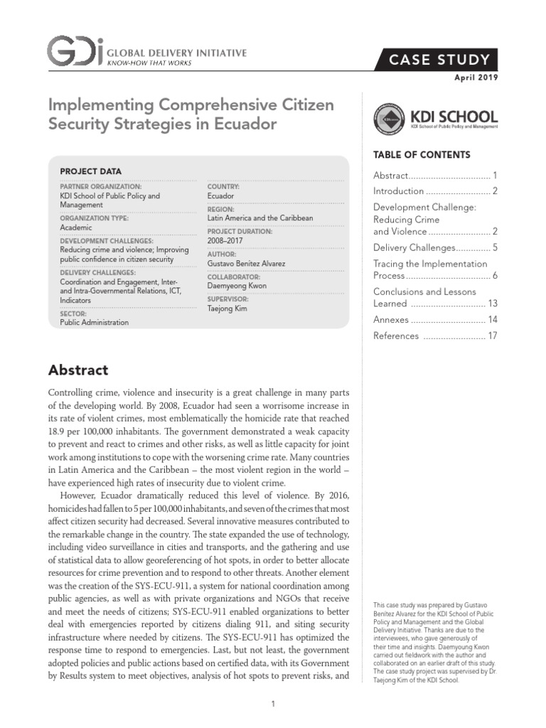 Implementing Holistic Security Strategies To Reduce Crime and Violence ...