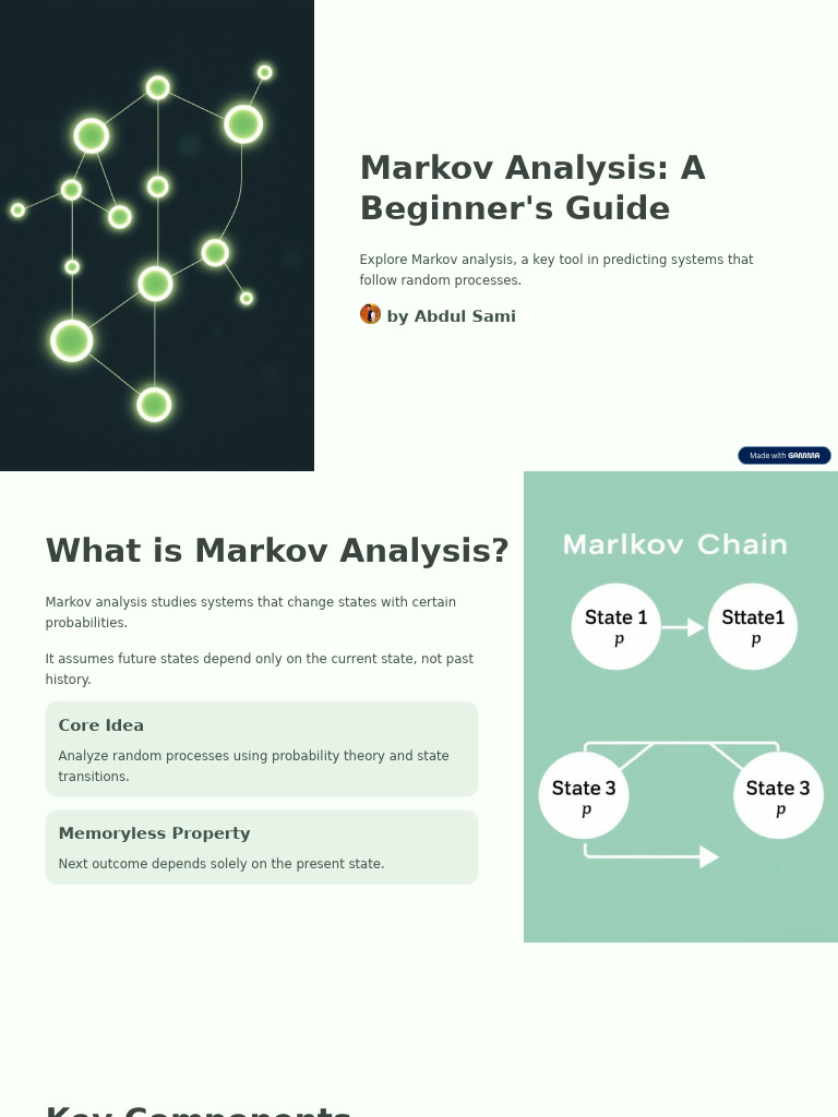 Markov Analysis a Beginners Guide | PDF | Markov Chain | Probability