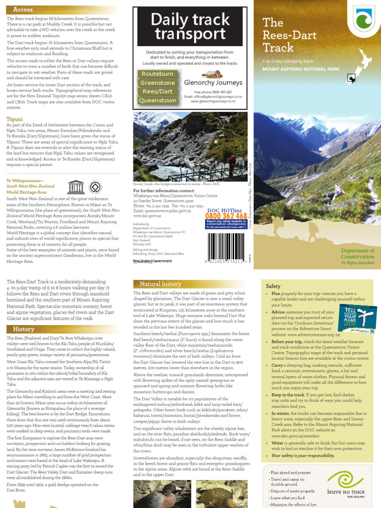 Rees Dart Track Brochure | PDF | Earth Sciences