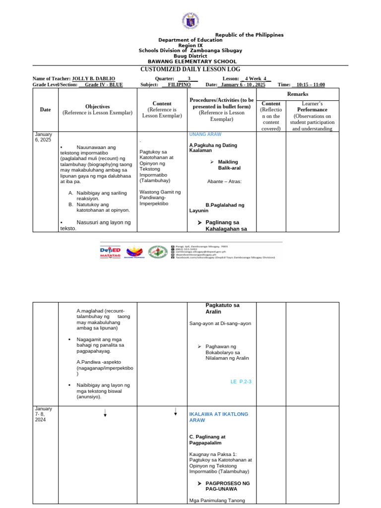 Filipino CDLL Q3 W4 | PDF