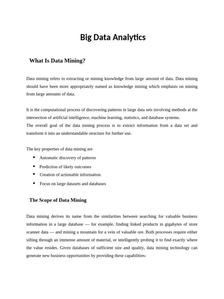Big Data Analytics Notes | PDF | Data Mining | Data