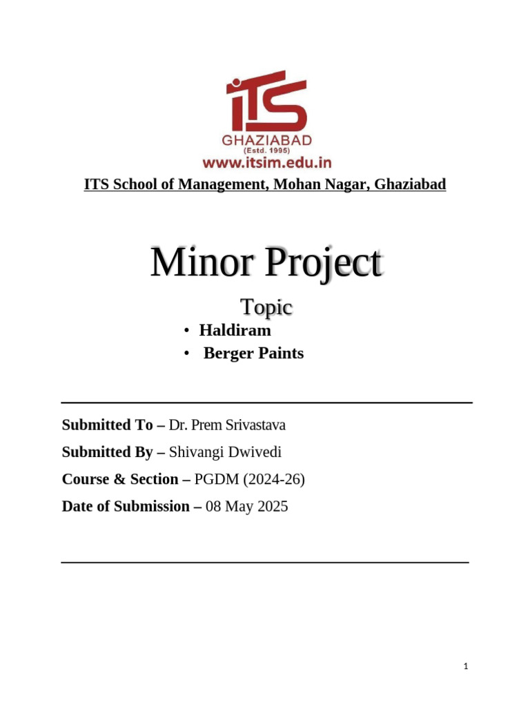 Minor Project Trimester 3 | PDF | Brand | Marketing