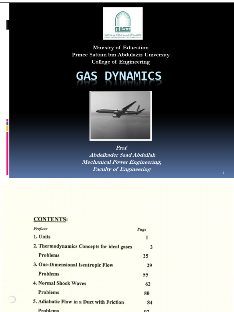 Gas Dynamics Lectures 2024 | PDF