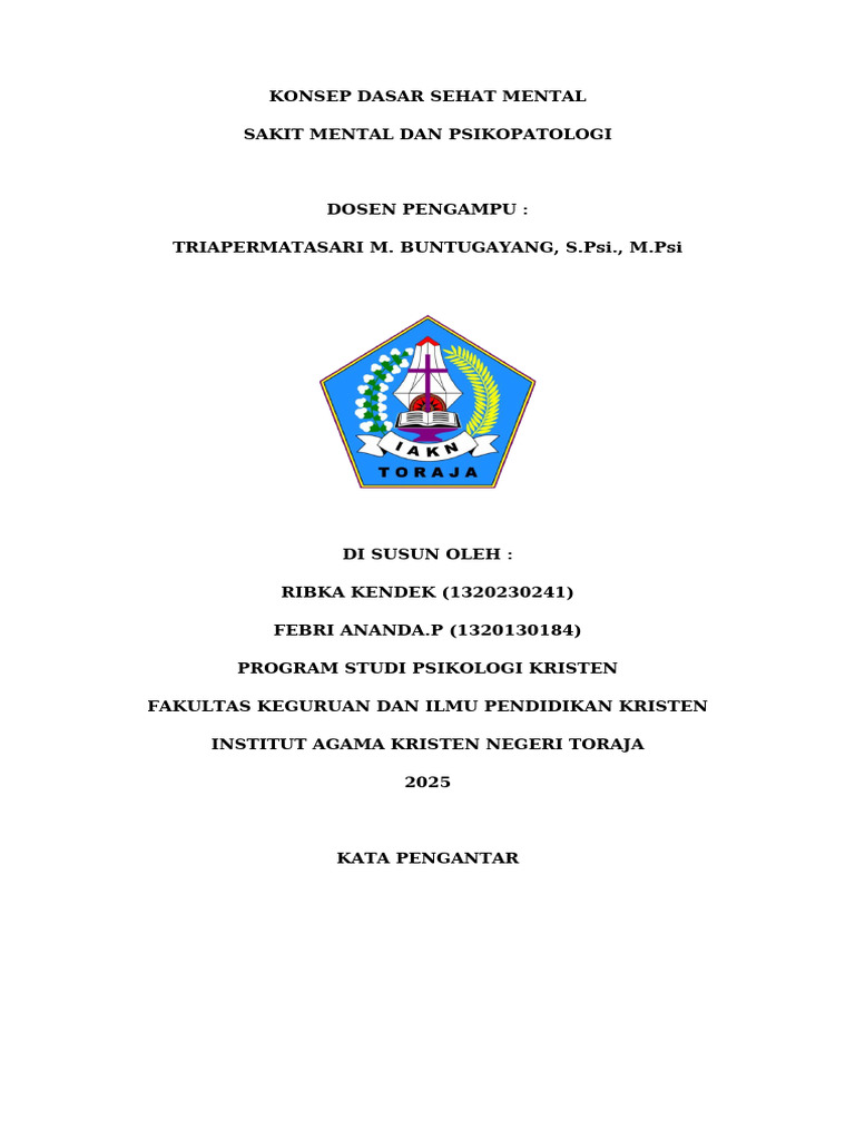 Konsep Dasar Kesehatan Mental | PDF