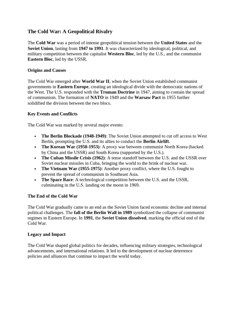 US COLD WAR | PDF