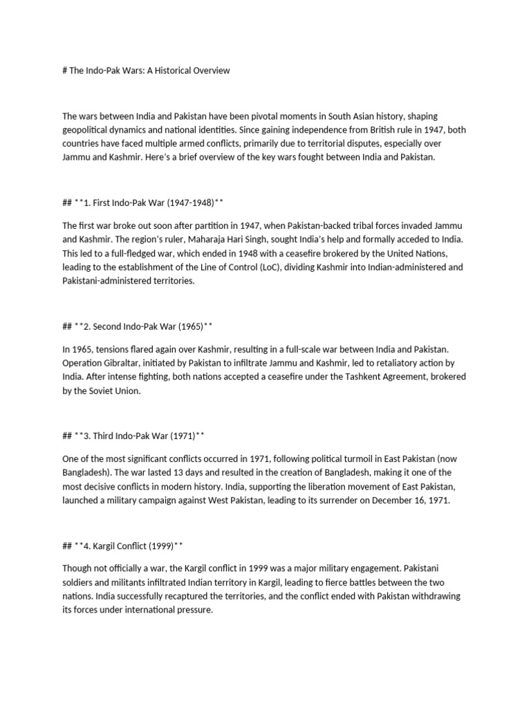 Indo Pak War | PDF