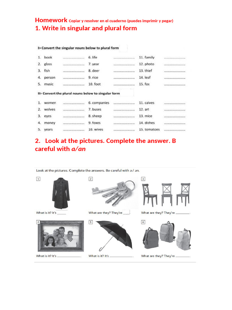 Tarea de Ingles 3ro sec | PDF