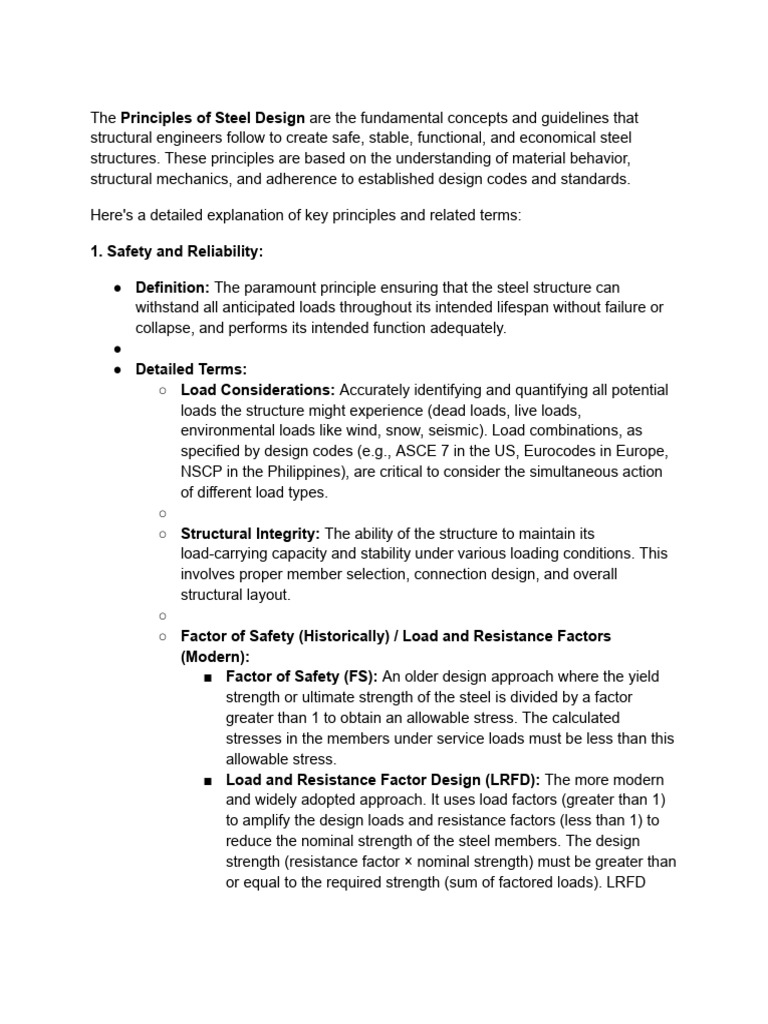 Principles of Steel Design Explained | PDF | Buckling | Strength Of ...