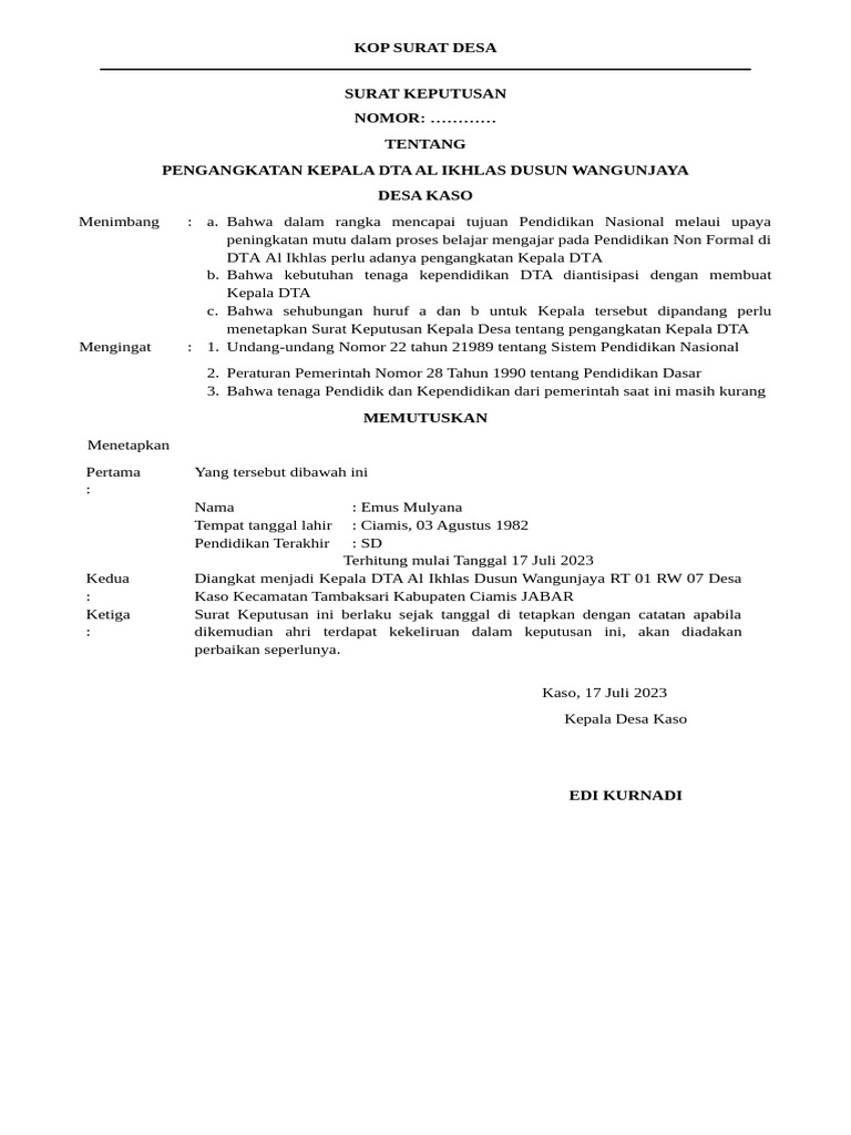 Kop Surat Desa | PDF