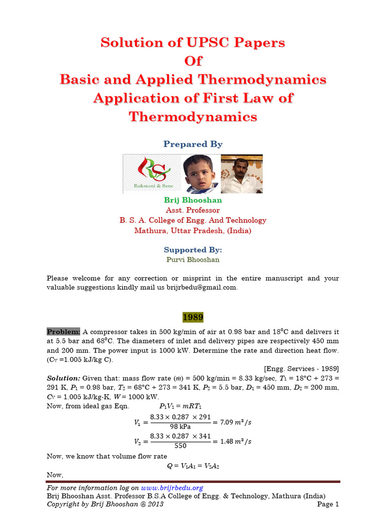 2- Application of First Law of Thermodynamics | PDF | Temperature ...