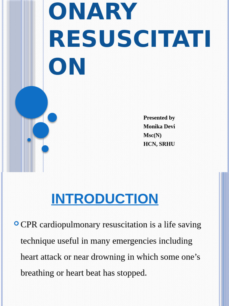 CPR Techniques and Nursing Management | PDF | Cardiopulmonary ...