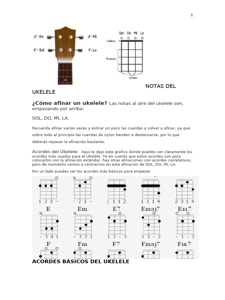 Acordes en El Ukelele | PDF