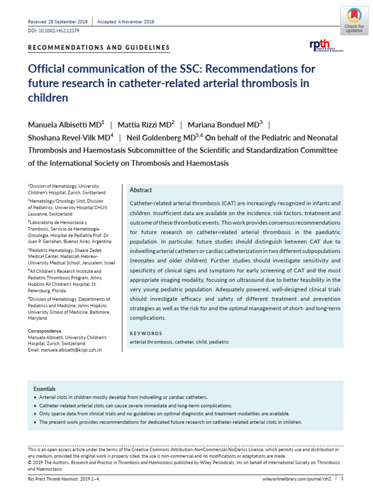 Official Communication of The SSC - Recommendations For Future Research ...