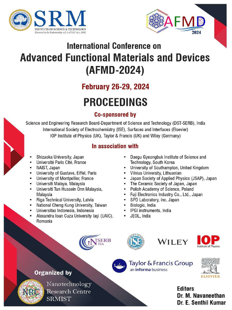 AFMD 2024 Conference Overview | PDF | Physical Sciences | Materials