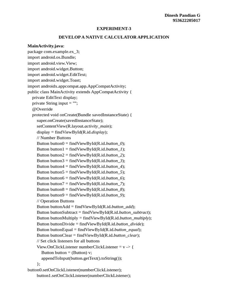 Experiment-3 (Madl) DP | PDF | Android (Operating System) | Software