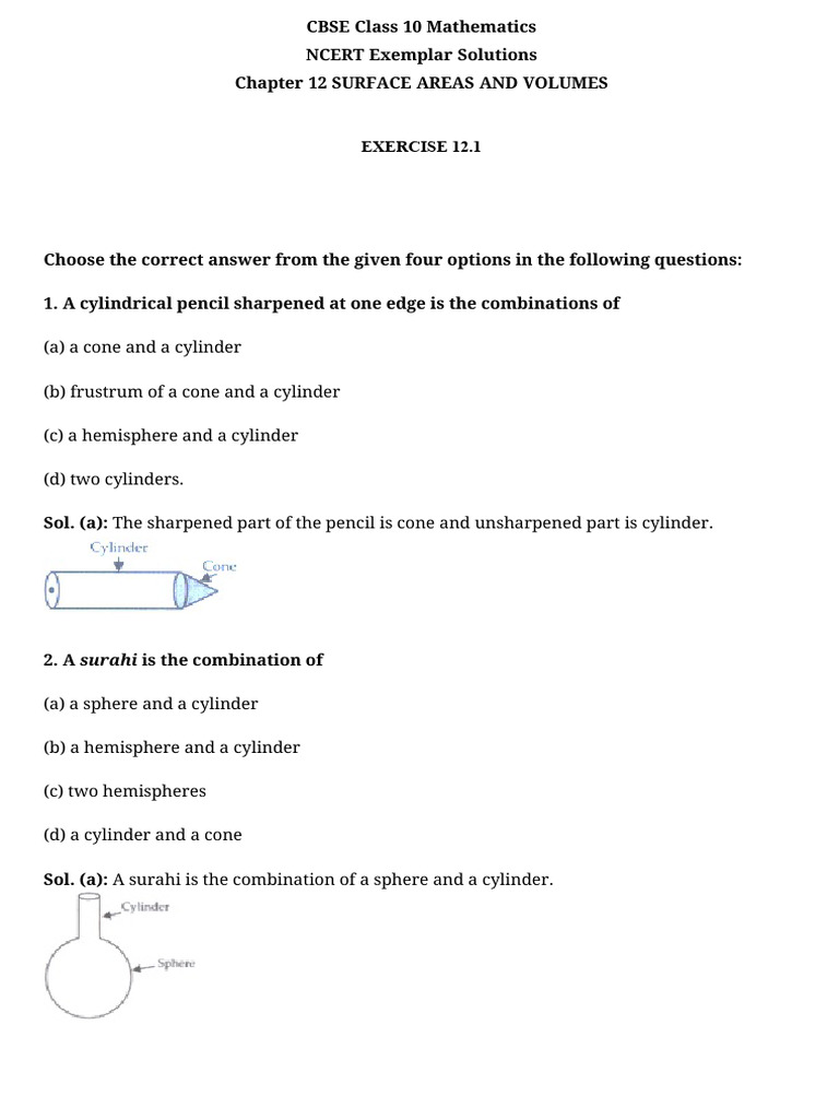 Chapter 12 - Surface Areas and Volumes | PDF | Sphere | Volume