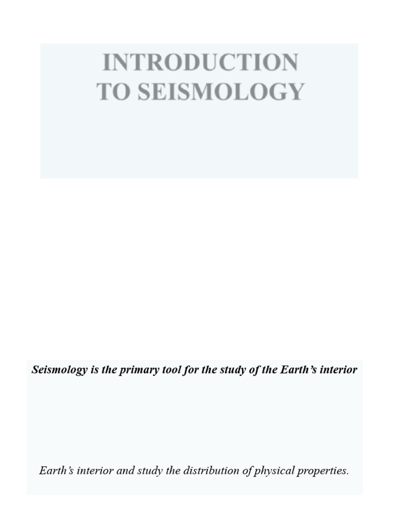 Introduction To Seismology1 | PDF | Waves | Seismology