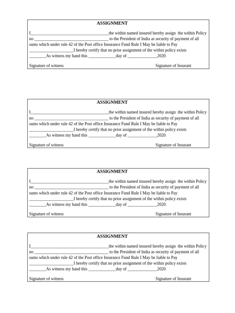 Assignment Form | PDF