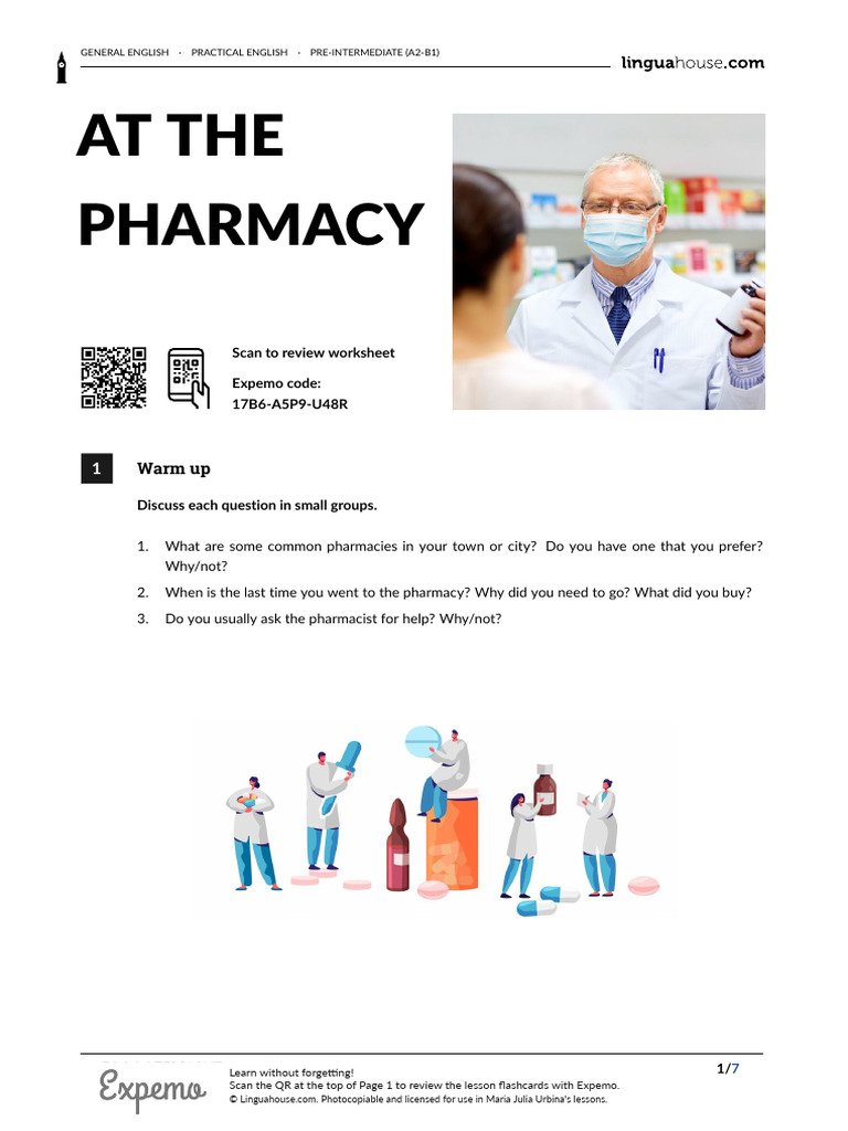 Pharmacy Basics for English Learners | PDF | Pharmacist | Pharmacy