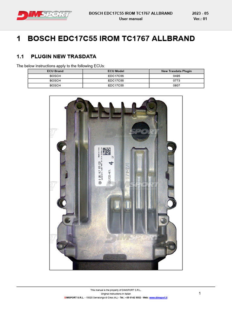 ECUTools Vietnam Pinout Dimsport Open Mode Bosch EDC17C55 JMC | PDF ...