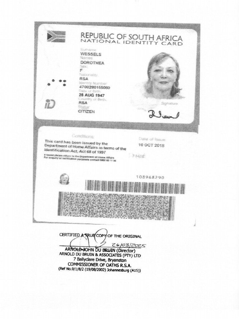 Wessels D - Certified ID | PDF