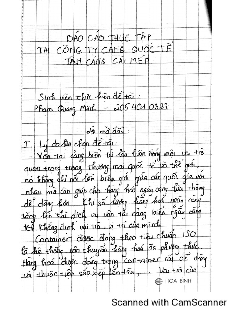 Báo Cáo TTCM - Phạm Quang Minh 205401032 | PDF