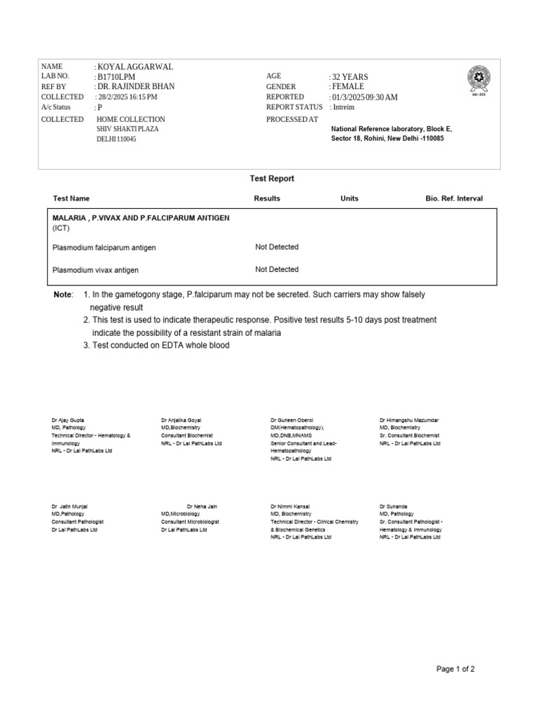 Report Malaria Koyal | PDF