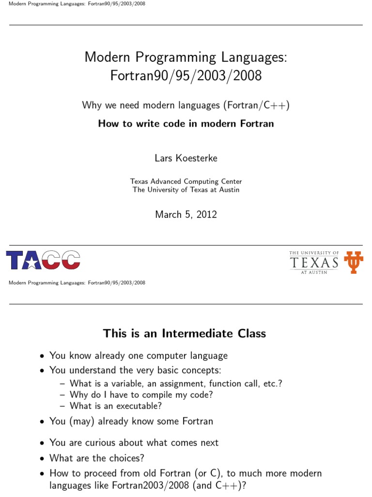 Fortran Class | PDF | Subroutine | Parameter (Computer Programming)