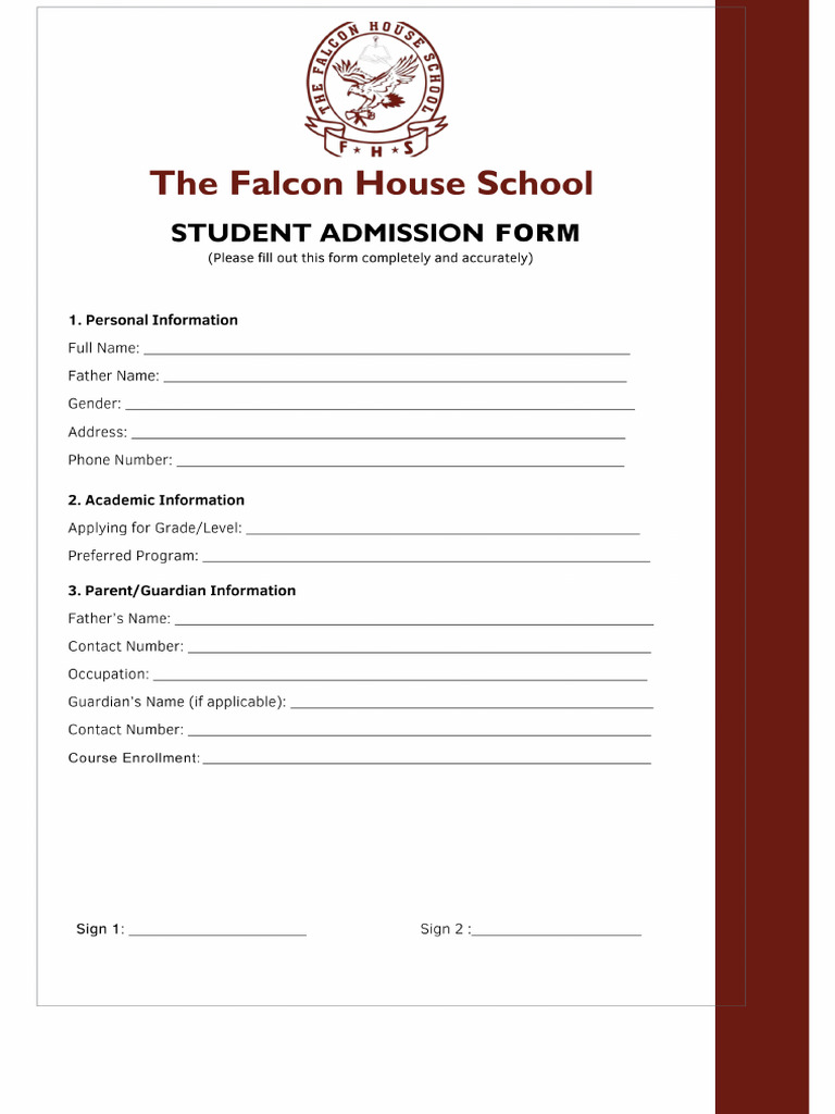 Grey Blue Modern Minimalist Student Admission Form A4 Document | PDF