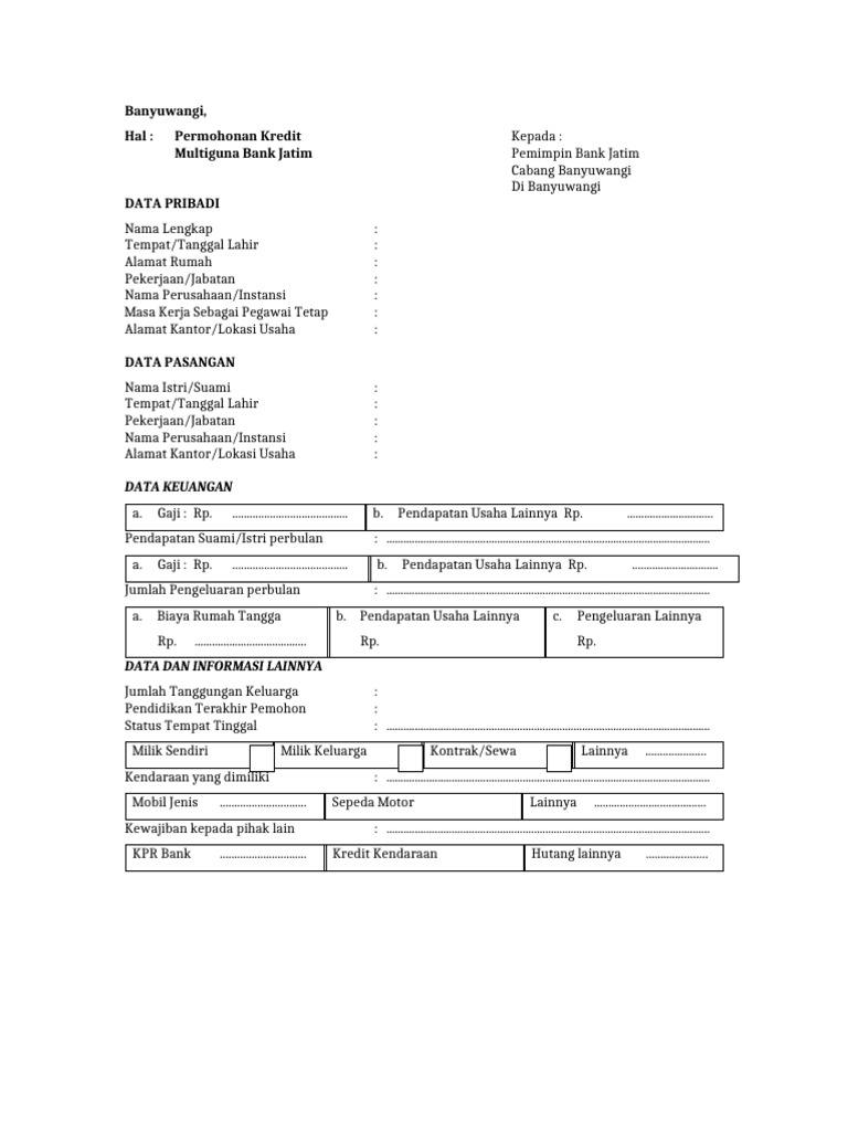 Form Rekom Desa 2024 | PDF