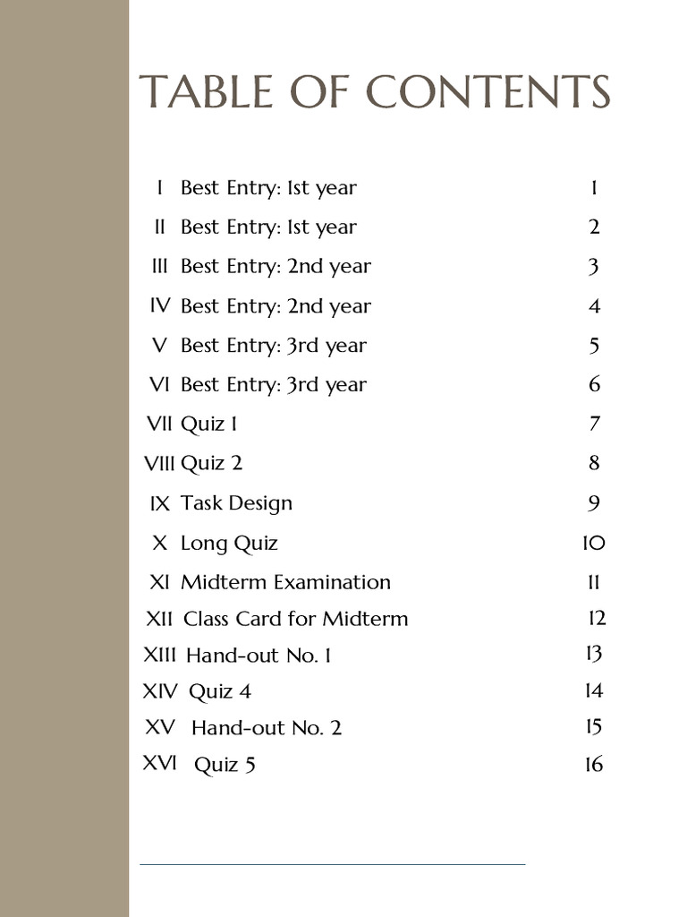 Blue and White Simply Neutral Table of Contents Book Page - 20250513 ...