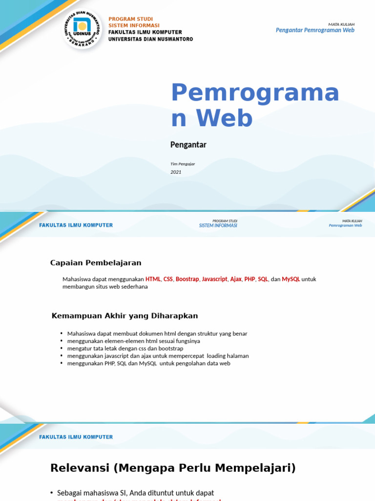 Minggu1.1-Pengantar Pemrograman Web (Update) (1) | PDF