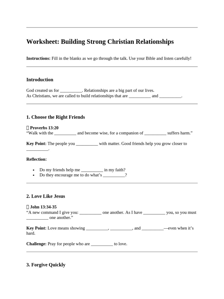 Worksheet Building Relationships | PDF