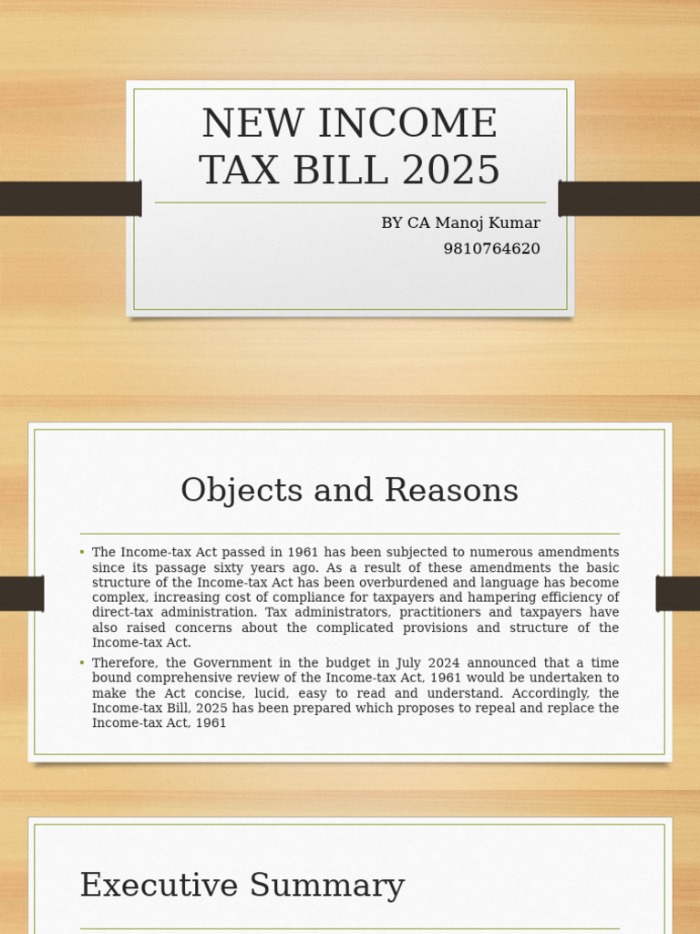 Income Tax Bill 2025 Overview | PDF | Income Tax | Taxes