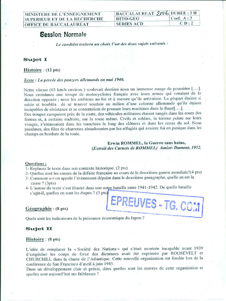 Bac Acd H-G 2006 | PDF