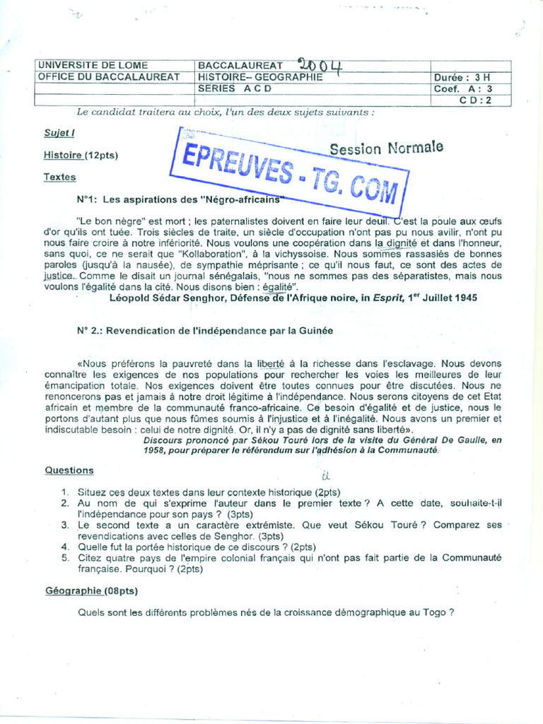 Bac Acd H-G 2004 | PDF