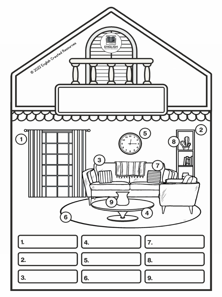House Vocabulary Paper Craft Template | PDF