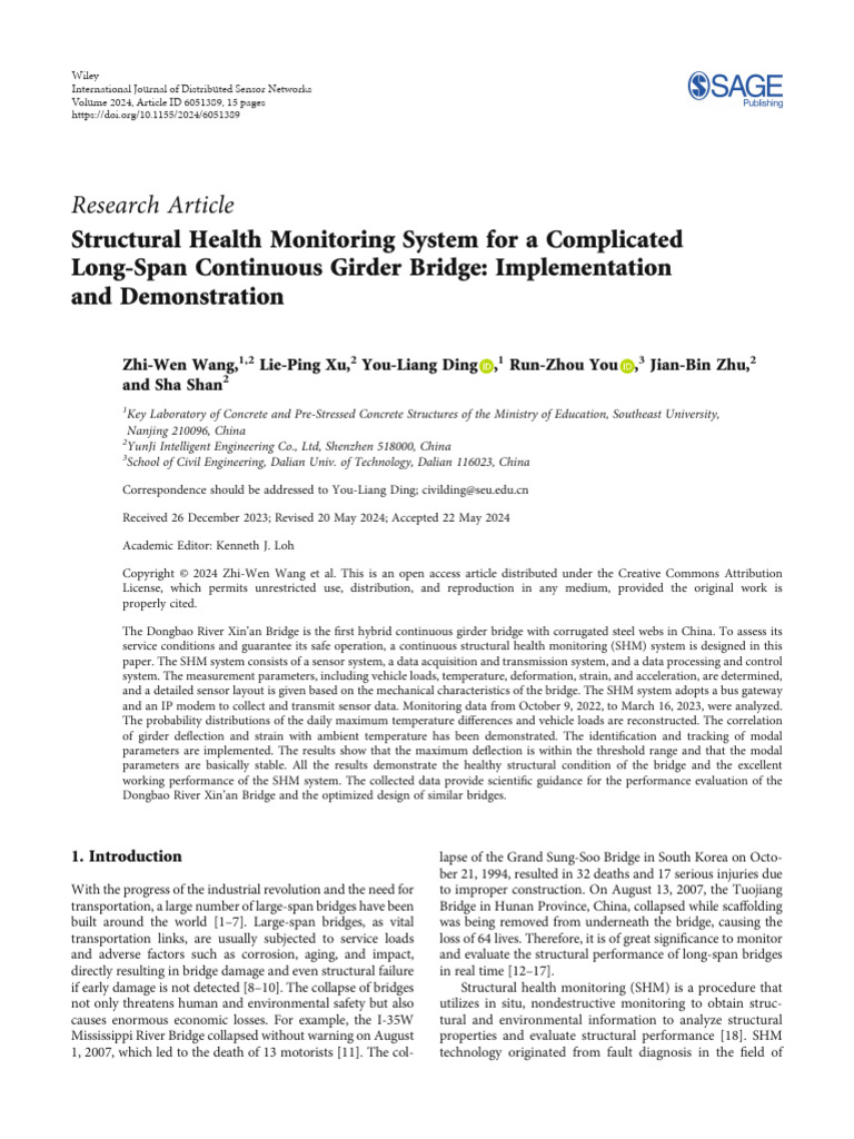 International Journal of Distributed Sensor Networks - 2024 - Wang - Structural Health ...