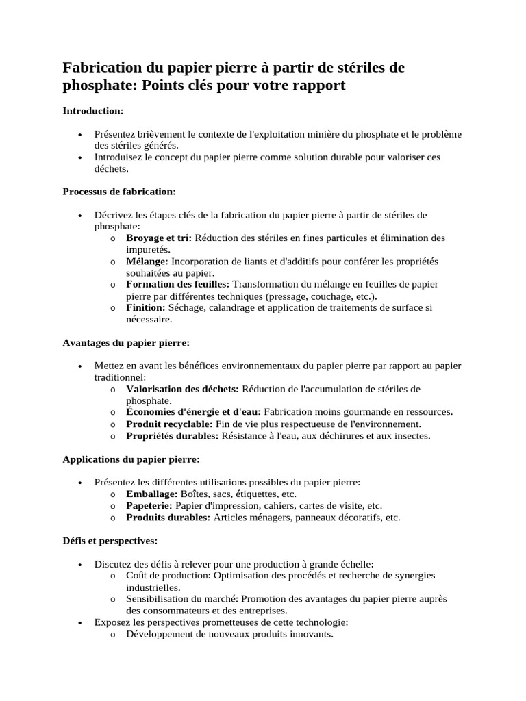 Fabrication durable du papier pierre | PDF | Papier | Recyclage