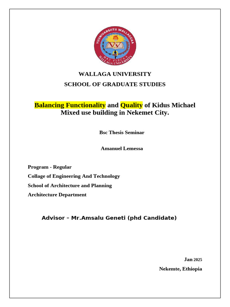 Amanuel Final Thesis Paper | PDF | Mixed Use Development | Zoning