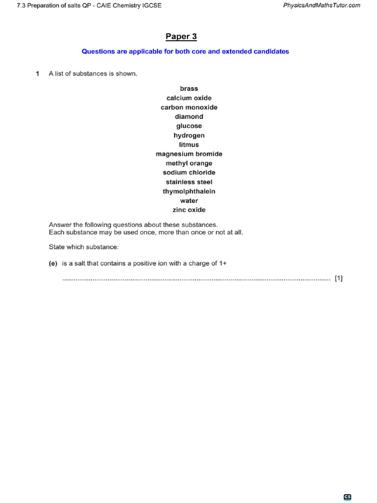 7.3 Preparation of Salts QP | PDF