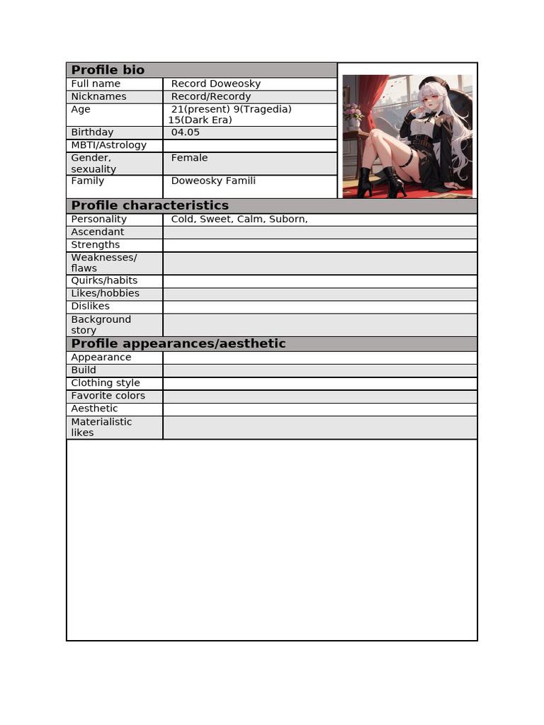 Character Template - by Boe.v | PDF