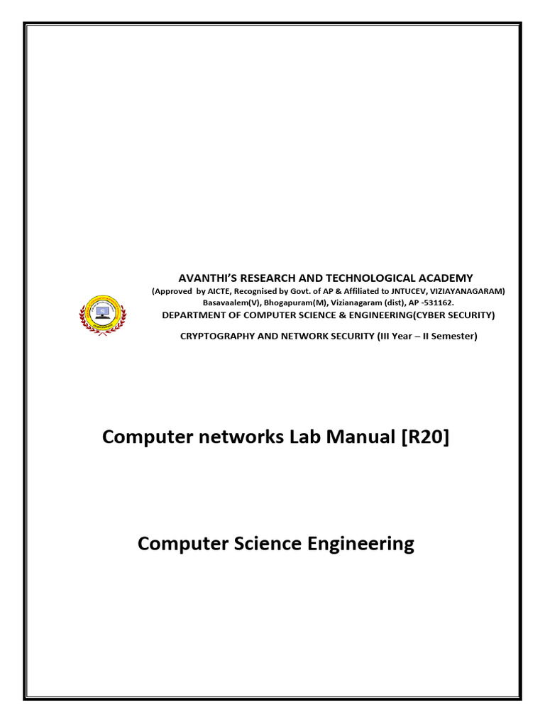 3 - 1 CN Lab Cse Manual | PDF | Network Switch | Computer Network