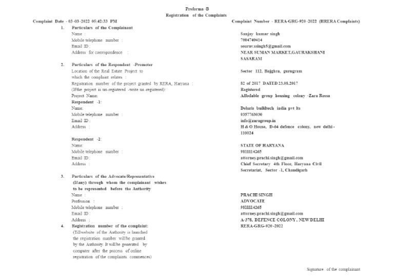 Rera GRG 920 2022 | PDF