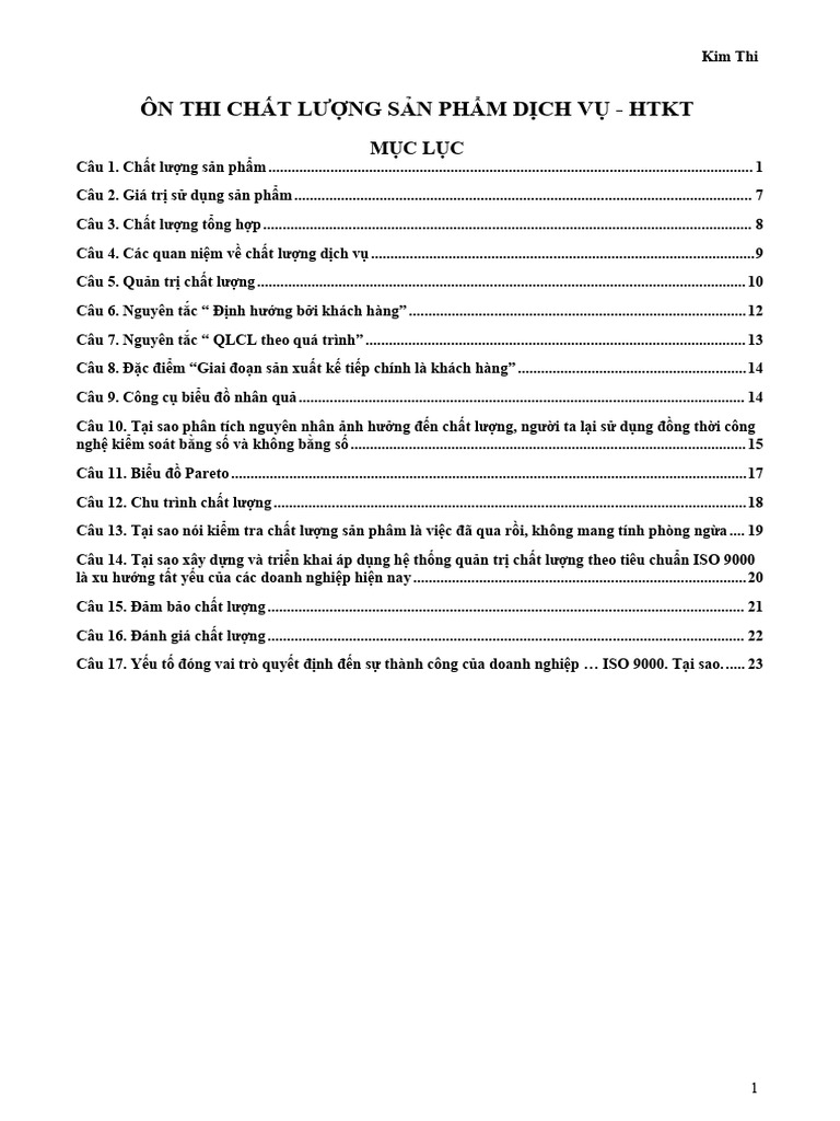 Kim Thi - QTCL SP | PDF