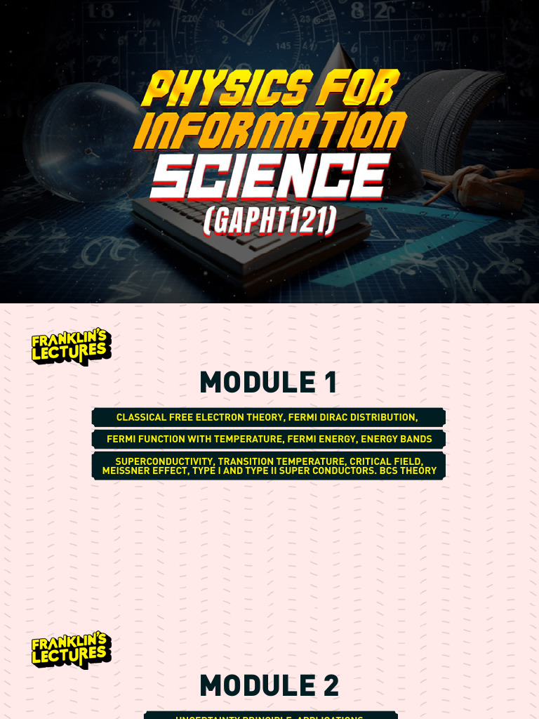 ? Important Topics - Physics For Information Science - Franklin's ...