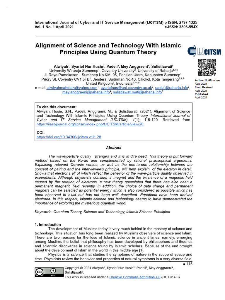 Alignment of Science and Technology With Islamic Principles Using ...