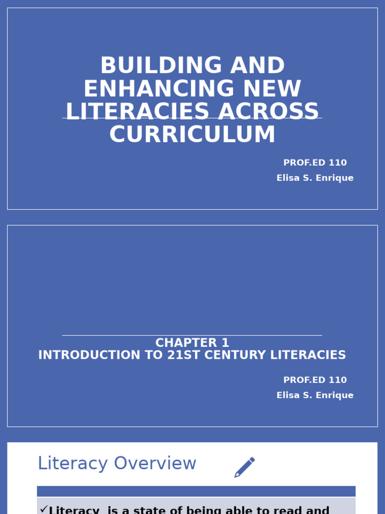Building and Enhancing New Literacies Across Curriculum | PDF | Reading ...